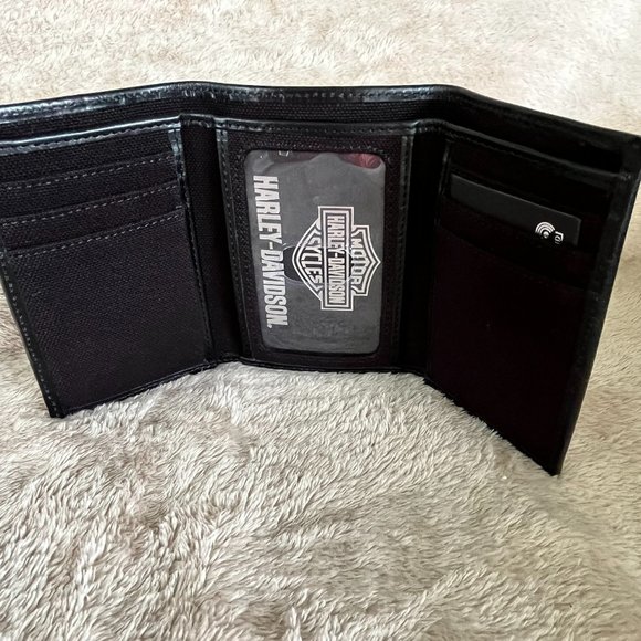 Harley-Davidson | Bags | Harley Davidson Canvas Trifold Wallet | Poshmark